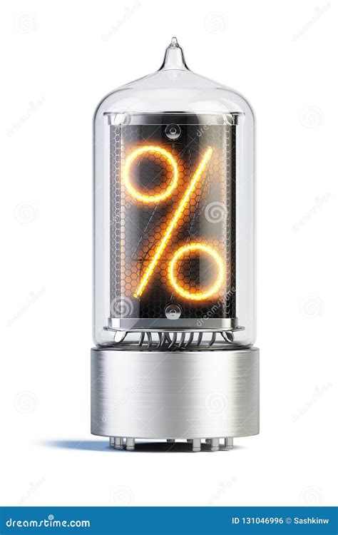 nixie tube indicator isolated on white set of decimal digits stock illustration illustration