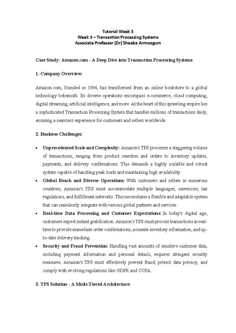 tutorial week 3 cse3200 tutorial week 3 week 3 transac2on processing systems associate