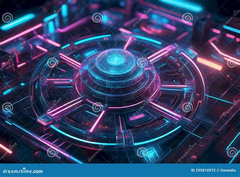 Futuristic Device In Holographic Interface Stock Illustration Illustration Of Creative