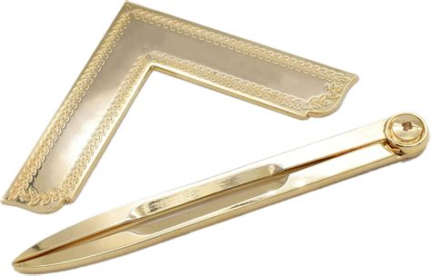 Masonic Freemason Square And Compass Gold T Set Presented In A Box