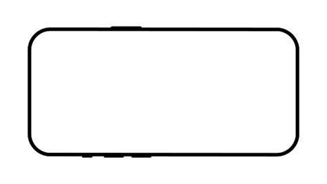 스마트폰 프레임 빈 스마트폰 화면 가젯 기호입니다 장치 전면 View 웹사이트 디자인 Ui 모바일 앱에 서명합니다 흰색 배경에 휴대 전화 검은 색 가로 아이콘입니다 0명에