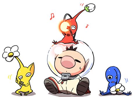 Olimar Red Pikmin Blue Pikmin And Yellow Pikmin Pikmin Drawn By Pokefia Danbooru