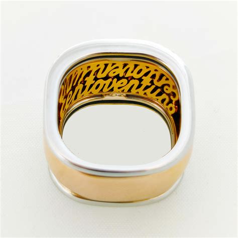 Italian Design Square Ring In 18 Karat Pink And White Gold With
