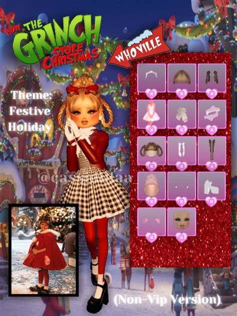Dti Cindy Lou Who Non Vip Remake🎄 Dress To Impress Holiday