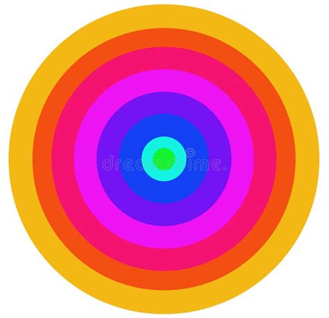 Radial Radiating Circular Concentric Circles Colorful Target Stock Illustration