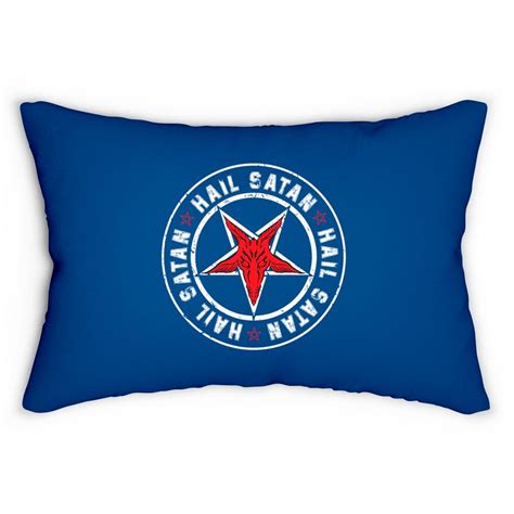 Hail Satan Satanism Saying Baphomet Devil Goat Design Halloween Lumbar Pillows Sold By