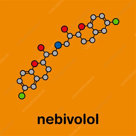 Nebivolol Beta Blocker Drug Molecular Model Stock Image F025 2796