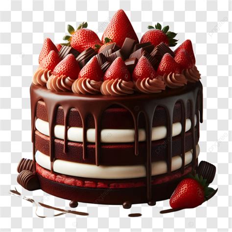 딸기와 크림 토핑을 곁들인 층상 초콜릿 케이크 초콜릿 케이크 휘핑크림 케이크 딸기 디저트 Png 일러스트 및 이미지 에 대한 무료 다운로드 Pngtree