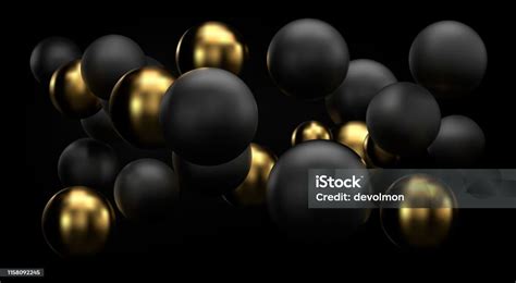 3d 구 거품 황금과 검은 색 추상 배경 벡터 크리스마스 공금으로 질감 쥬얼리 커버 컨셉 수평 배너 디자인 장식 요소입니다 구에 대한 스톡 벡터 아트 및 기타 이미지