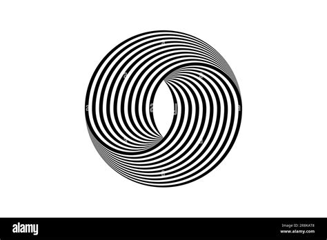 3d Logo Design Abstract Black And White Circles Geometric Pattern With Visual Distortion Effect