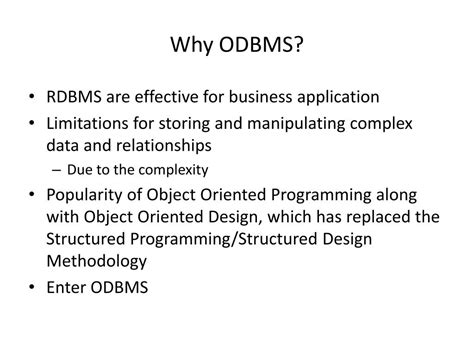 Ppt Object Oriented Database Development Powerpoint Presentation