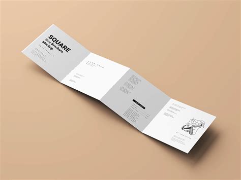 4 Panel Quad Fold Square Brochure Leaflet Mockup Set Free Psd Templates