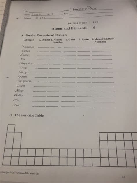 solved report sheet lab atoms and elements6 a physical