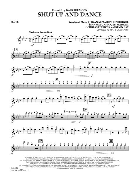 Shut Up And Dance Flute By Matt Conaway Sheet Music For Concert Band