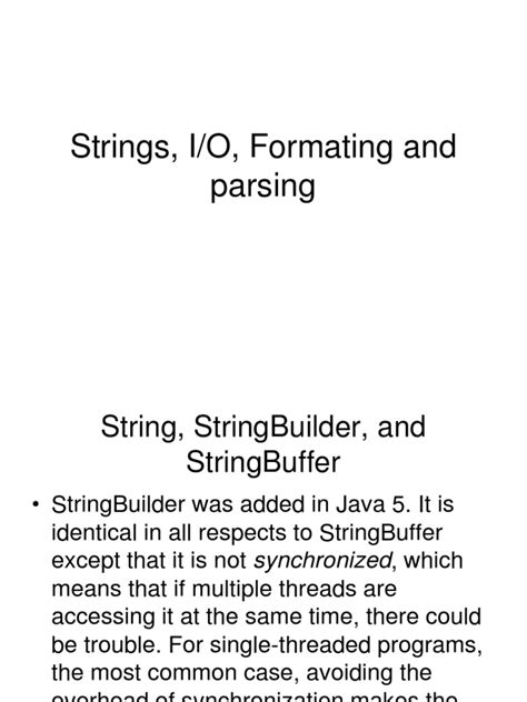 Java String Handling Stringbuilder Vs Stringbuffer Pdf