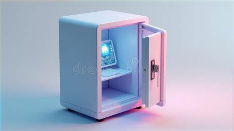 Secure Data Storage Computer In A Safe Stock Illustration Illustration Of Financial Data
