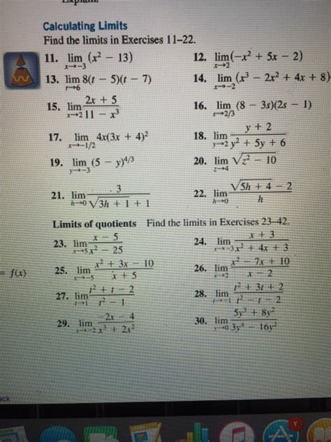 Solved Calculating Limits Find The Limits In Exercises