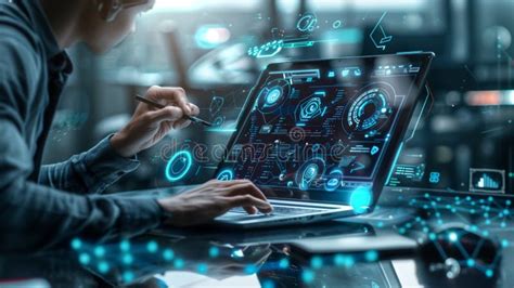 Creative Professional Using Ai Driven Design Software â€ Art Stock Illustration Illustration