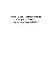 265269234 CS101 Introduction To Computer Science 1 Odt Notes CS101 Introduction To Computer