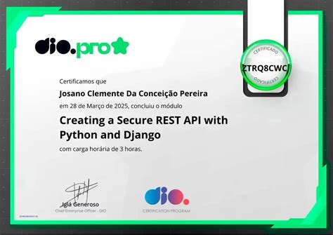 Creating A Secure Rest Api With Python And Django Josano Pereira