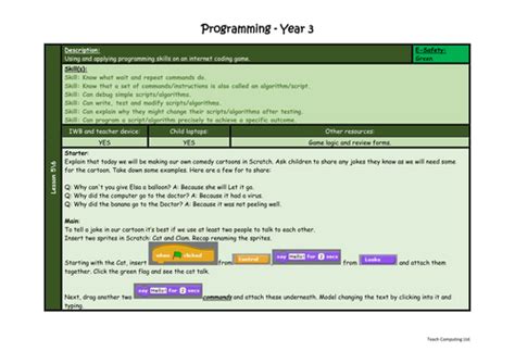 Codingprogramming Year 3 X6 Lessons Scratch Including Scratch