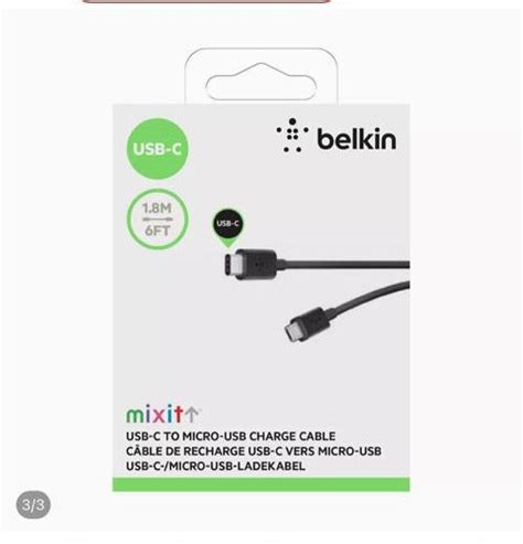 Belkin Usb C To Micron Usb Charge Cable Mobile Phones Gadgets Mobile Gadget Accessories