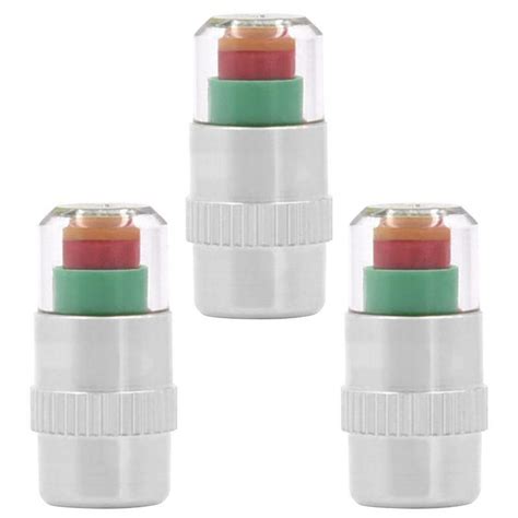 자동차 타이어 압력 모니터 밸브 스템 캡 타이어 압력 모니터 실용적인 도난 방지 밸브 스템 캡 3 색 눈 경고 자동차 전자