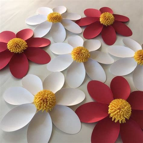 Pared De Flor De Margarita Juego De 7 Paper Por Sydneypaperflowers Tutorial De Flores De Papel