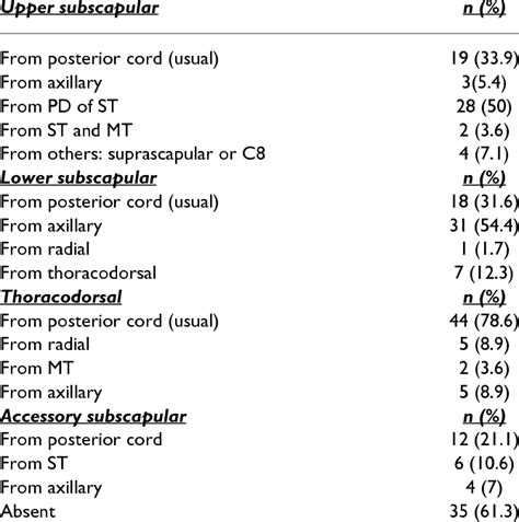 Lower Subscapular Nerve