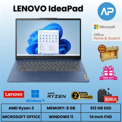 Jual Laptop Lenovo Ideapad Amd Ryzen 3 8gb 512gb Ssd 14