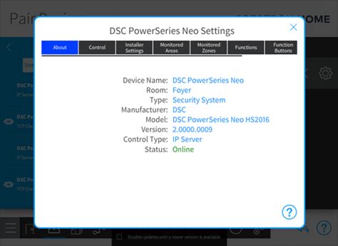 Security System Settings Crestron Home OS Documentation