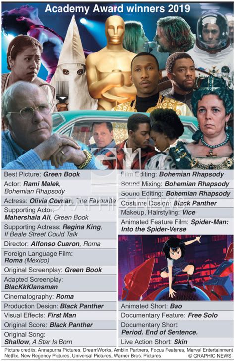 Movies Oscar Winners 2019 Infographic