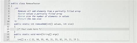Solved Public Class Removetester Removes All Odd