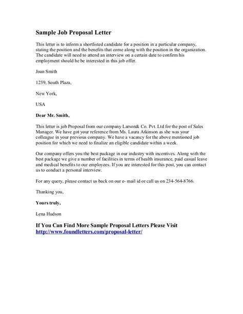 Job Proposal Letter Template