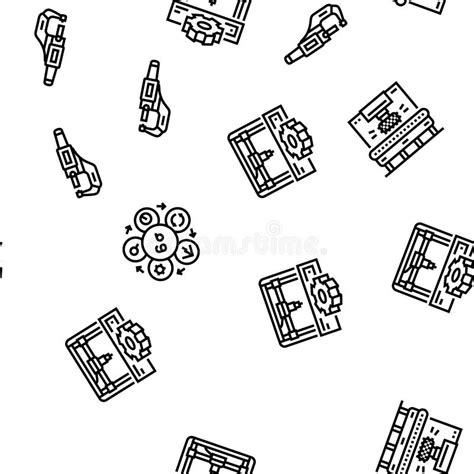 Manufacturing Industry Factory Vector Seamless Pattern Stock Illustration Illustration Of