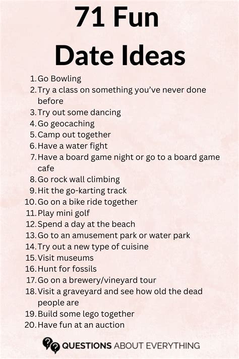 💕71 Fun Date Ideas For Couples Cute And Romantic Romantic Date Night