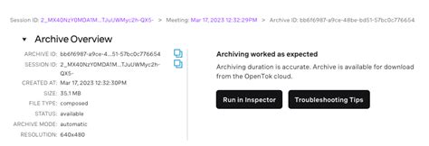 Archive Inspector User Guide Vonage Api Support