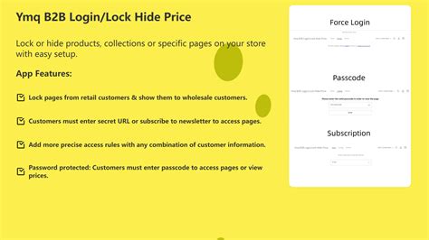 Ymq B2b Loginlock Hide Price Unlock Exclusive Pages Prices And Products For B2b Customers