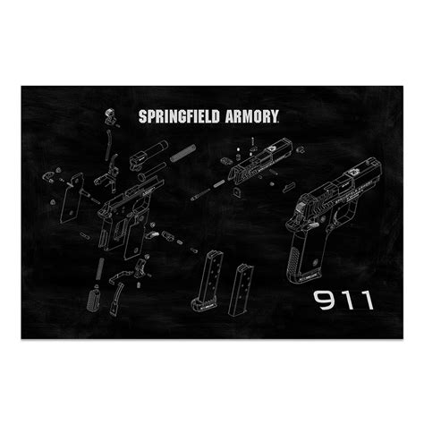 Model 911 Exploded View Poster Springfield Armory Model 911 Exploded View Poster Springfield Armory