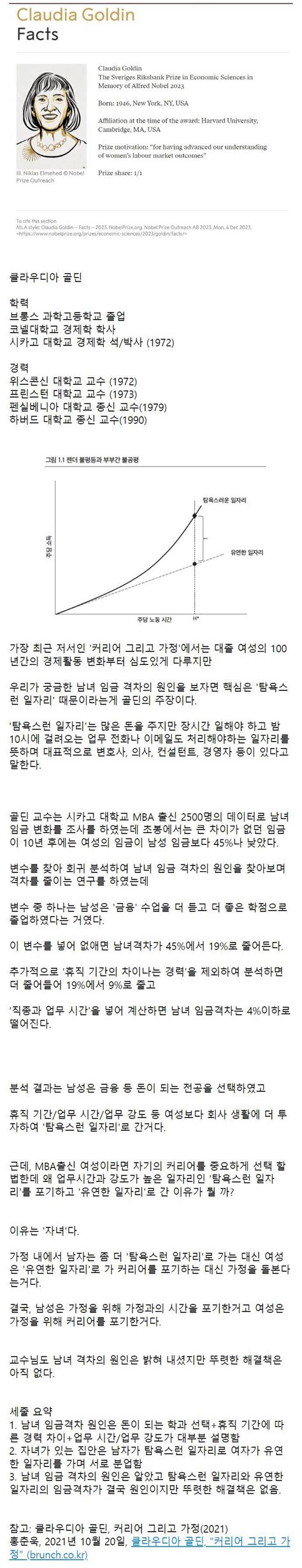 남녀 임금 격차 원인 연구한 학자