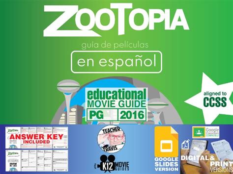 Zootopia Movie Guide In Spanish Español Estereotipo Pg 2015