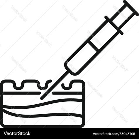 syringe injecting substance into skin layers icon vector image