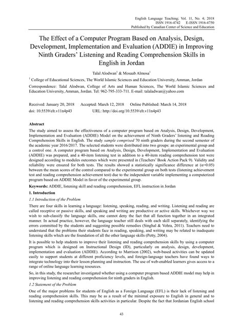Pdf The Effect Of A Computer Program Based On Analysis Design
