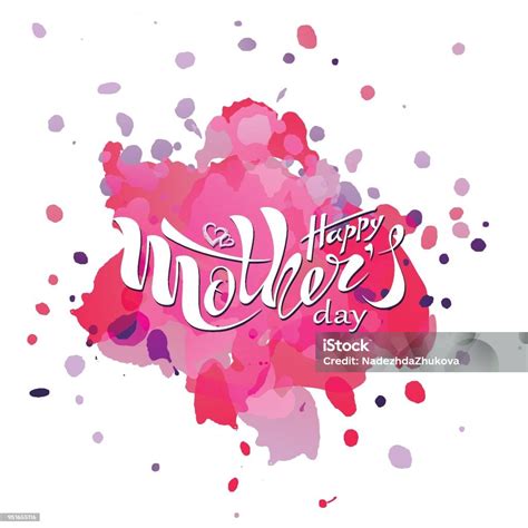 심장 패턴 엽서 배너 포스터와 함께 아름 다운 필기 텍스트 해피 어머니의 날 축 하 배경입니다 벡터 일러스트 Eps 10 질감 배경입니다 다채로운 낱말에 대한 스톡 벡터