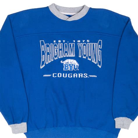Vintage Ncaa Byu Brigham Young University Cougars Sweatshirt 1990s Lar