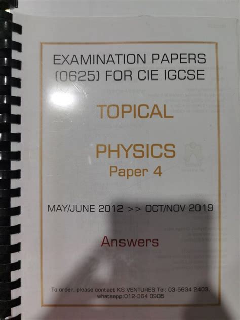 Igcse Physics Paper 4 Topical Past Year With Answers Hobbies And Toys