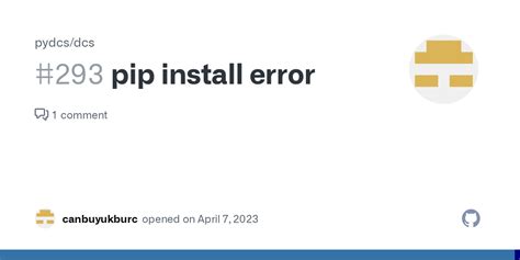 Pip Install Error · Issue 293 · Pydcsdcs · Github