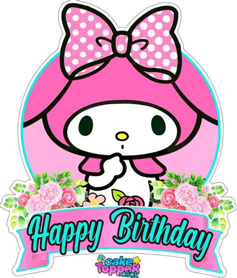 My Melody Printable Ideas Caketopper Click Hello Kitty Cake