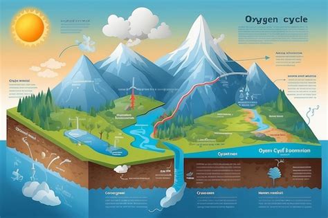 Oxygen Cycle Diagram For Science Education Premium Ai Generated Image