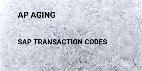 Ap Aging Tcode In SAP Transaction Codes List